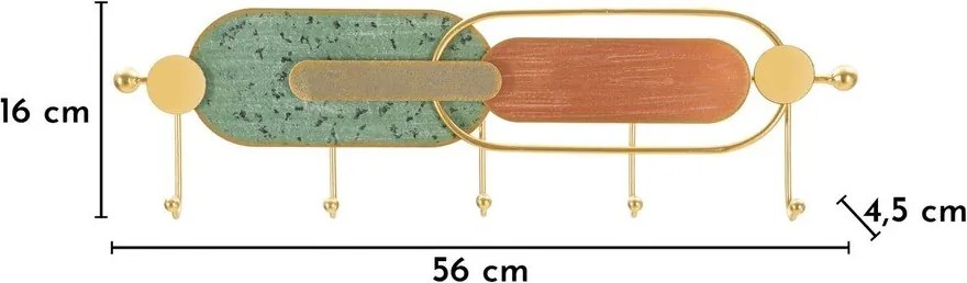 Kovový nástěnný věšák 56 cm Apollo – Mauro Ferretti