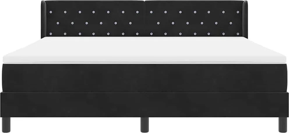 Postel s boxspringem s čelo Černý 200 x 180 cm samet 3341428