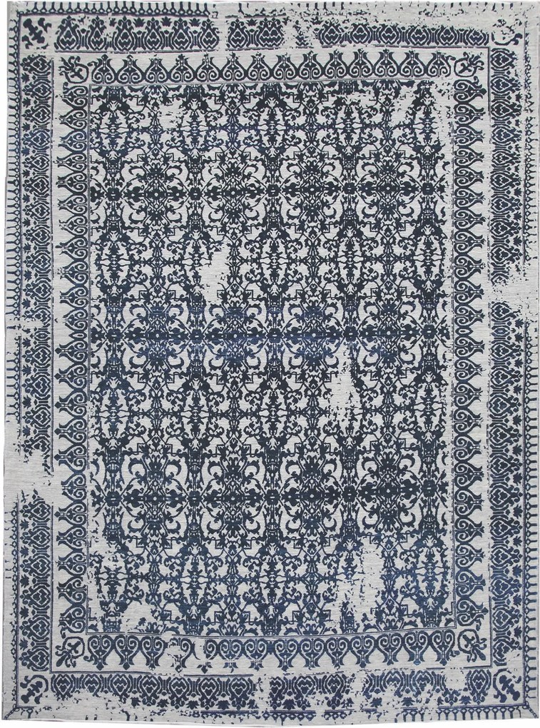 Ručne viazaný kusový koberec Diamond DC-JK 7 Silver / denim, 140x200, šedá, chodba / predsieň, Diamond Carpets India