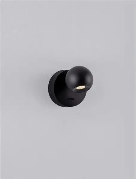 LED černé nástěnné svítidlo Sfera