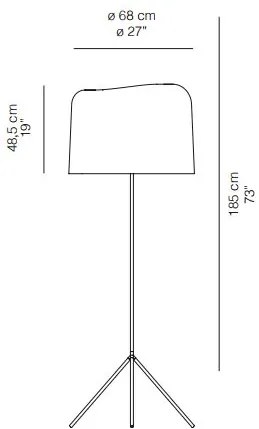 Quadrifoglio Group K09TRE0P00 Ola, stojací lampa s vypínačem z laminátu, 3x33W E27, výška 185cm