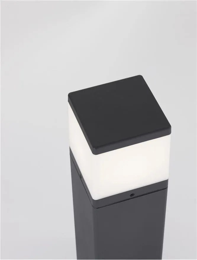 NV 9060184 Venkovní sloupkové svítidlo FERRON tmavě šedý hliník a čirý akrylový difuzor E27 1x12W 220-240V bez žárovky IP65 - NOVA LUCE