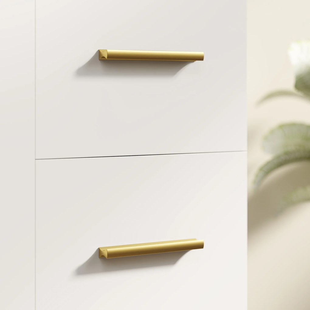 HOMCOM Spodní koupelnová skříňka, 3stupňový design, MDF, dřevotříska, bílá