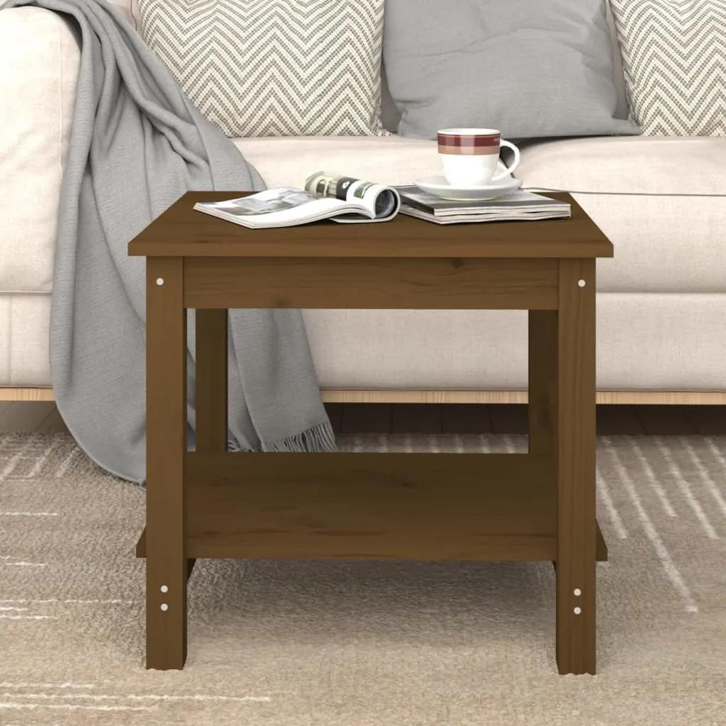vidaXL Konferenční stolek 50 x 50 x 45 cm masivní borové dřevo [822278] Barva: Bílá