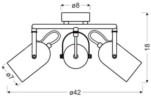 Bodové svítidlo GRAY 3xE14/40W/230V