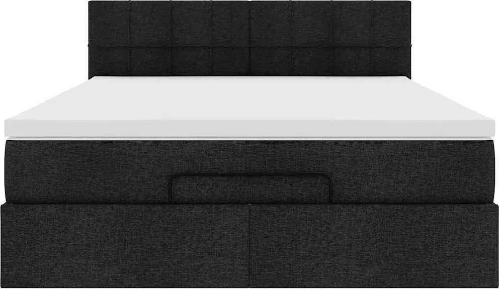 Osmanský postel s matrací černá 140x190 cm textil 3311458