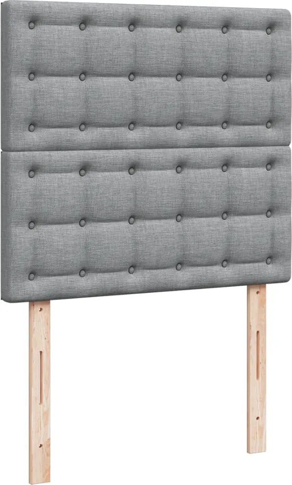 Box spring postel s matrací světle šedý 100 x 200 cm textil 3291205