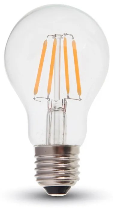 V-TAC LED Filament žárovka A60 CLEAR 6W/230V/E27/2700K/806Lm/300°/A+