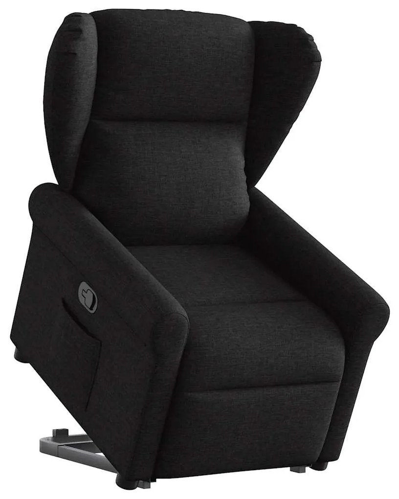 Zvedací polohovací křeslo černé textil 3303376