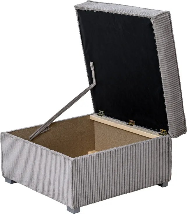 Taburet SMART COSARO XL s úložným prostorem 71x71 cm, šedý