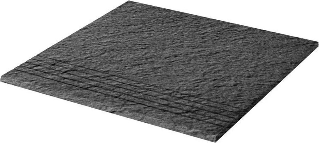 RAKO Taurus Granit - Schodovka reliéfní 29,8x29,8 cm, antracitově šedá TCV34065