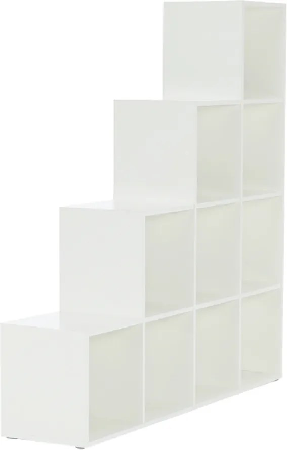 Regál pyramida, bílý, DTD laminovaná, NORAH