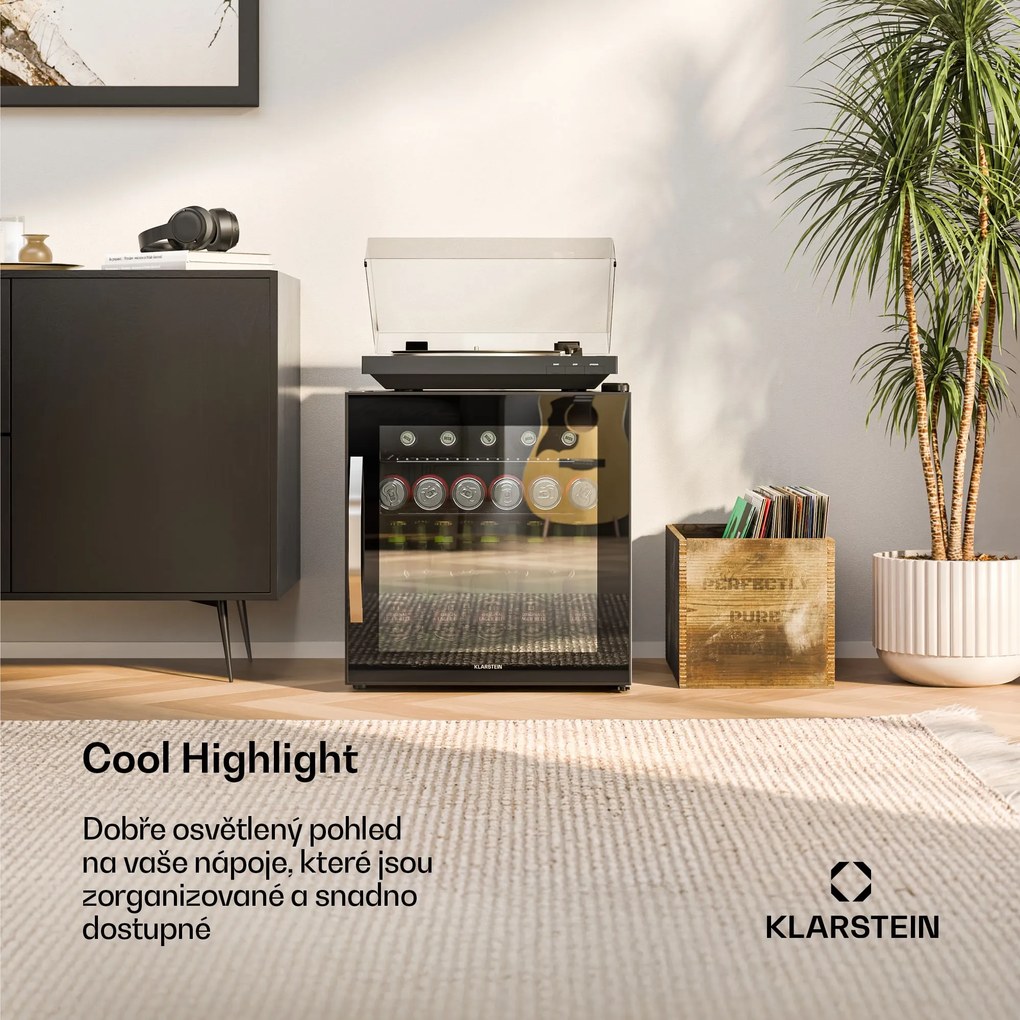 Klarstein Beersafe nápojová chladnička se zrcadlovými dveřmi | 44 x 48 cm | LED vnitřní osvětlení
