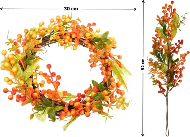 Proutěný věnec 33 cm + větvička 52 cm
