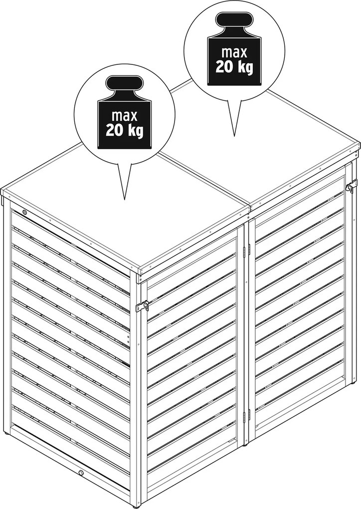 Tchibo - Box na 2 popelnice s různými možnostmi instalace, 2x 240 l