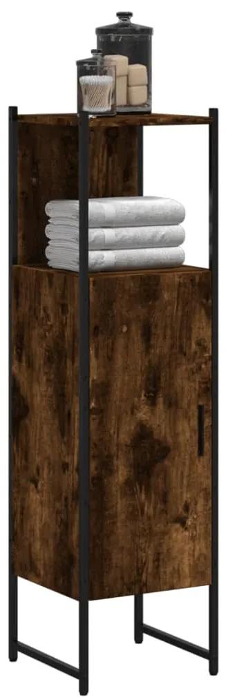 Koupelnová skříňka kouřový dub 33x33x120,5 cm kompozitní dřevo - Default Title
