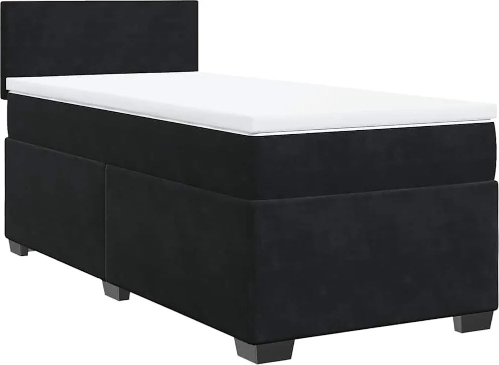 Box spring postel s matrací černá Single samet 3288769