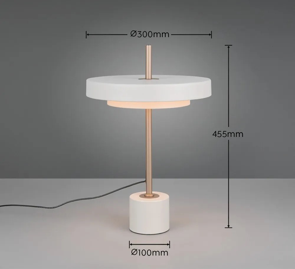Slonovinová LED stmívatelná stolní lampa (výška 45,5 cm) Keaton – Trio