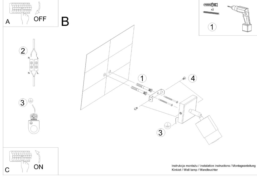 Bodové svítidlo Nero, 1x černé kovové stínítko, (možnost polohování), g