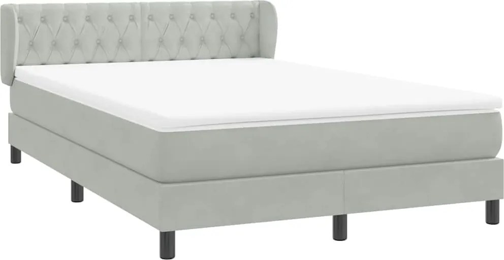 Box spring postel s matrací světle šedá 160x210 cm samet 3317781