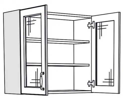 Horní skříňka IN MDF V 80 S - cashmere lesk