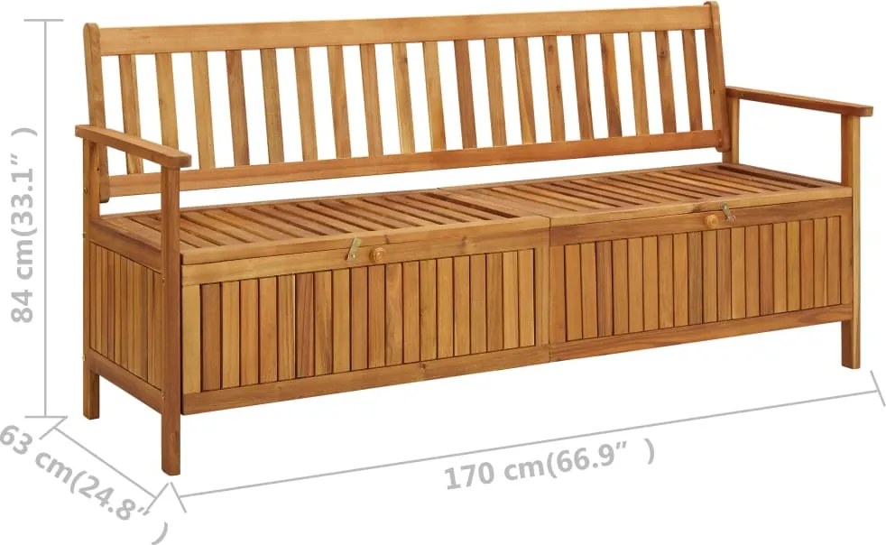 vidaXL Marketos Zahradní úložná lavice 170 cm masivní akáciové dřevo