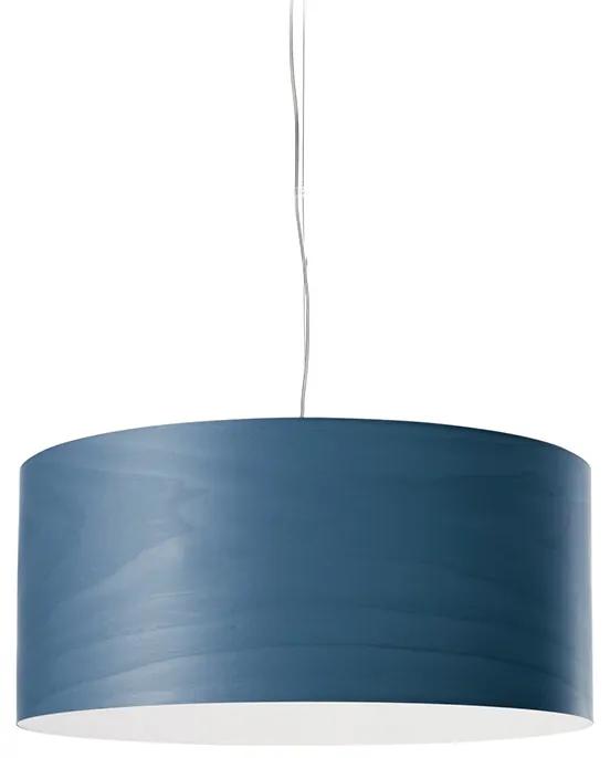 Válcové svěšené svítidlo z dřevěné dýhy Gea  Válcové svěšené svítidlo z dřevěné dýhy Gea Dekor: Modrý, Průměr: 420 mm