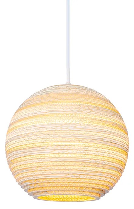 Závěsné kartonové kulaté svítidlo Moon Dekor: Blonde, Rozměr: ø 260 mm x 220 mm