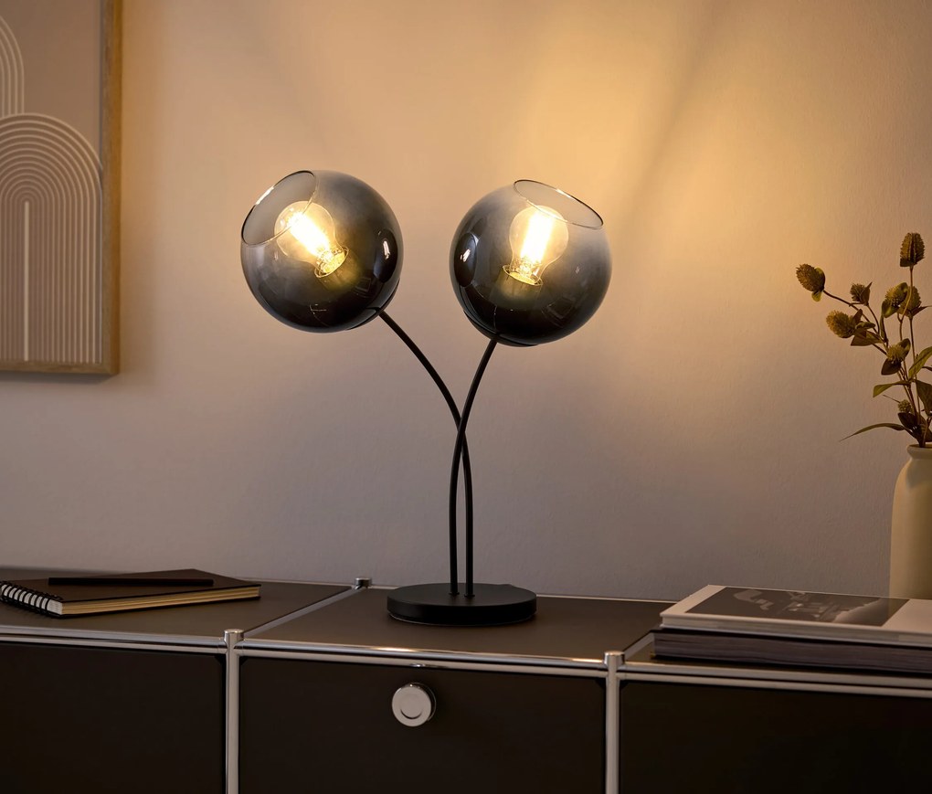 Tchibo - Stolní lampa se stínítky z kouřového skla