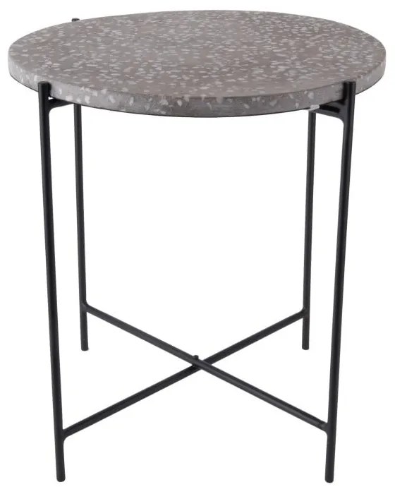 Šedý odkládací stolek Leitmotiv Terrazzo