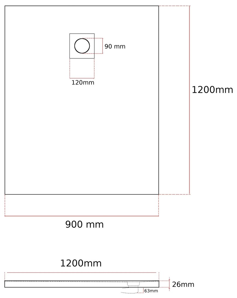 Gamma Erga Oldaf, SMC obdélníková sprchová vanička 120 x 90 cm, šedá matná, ERG-GMA-OL-90120G
