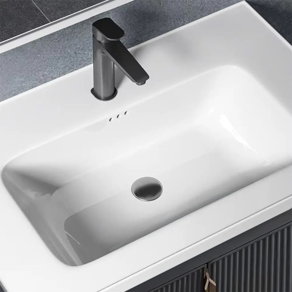 Rea Astor, sada koupelnového nábytku s umyvadlem 60cm, šedá matná, REA-M0004