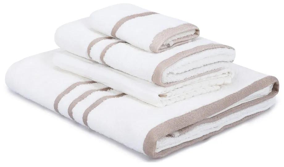 Bílé bavlněné ručníky a osušky v sadě 4 ks Linda – Foutastic