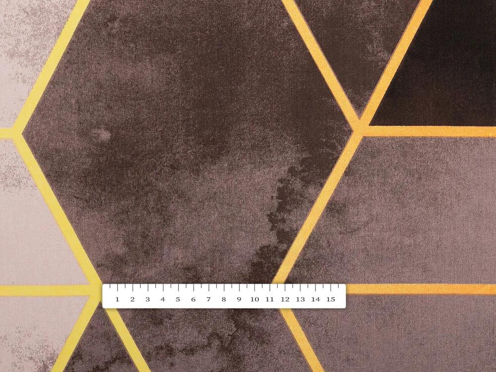 Biante Bavlněný závěs Sandra SA-436 Hexagony na hnědofialovém 150x150 cm