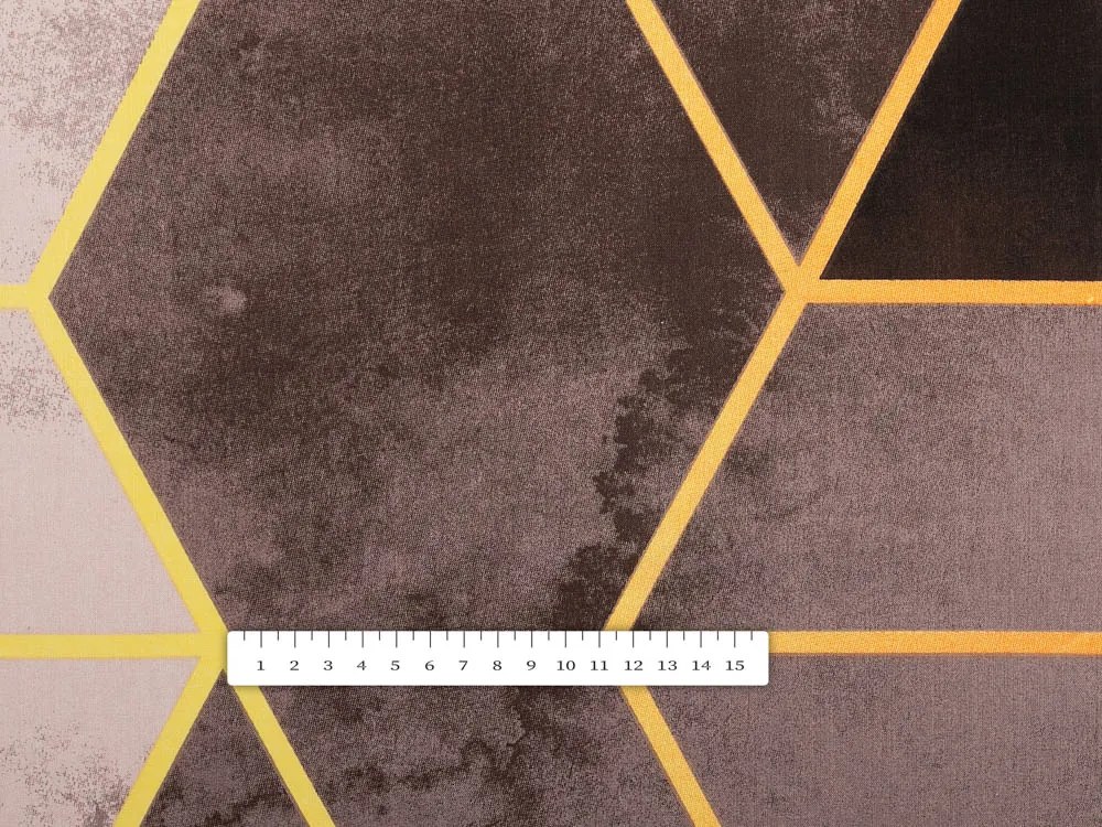 Biante Bavlněný závěs Sandra SA-436 Hexagony na hnědofialovém 150x220 cm