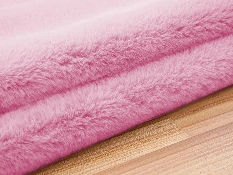 Růžový kulatý koberec Rabbit Rozměr: 90 cm