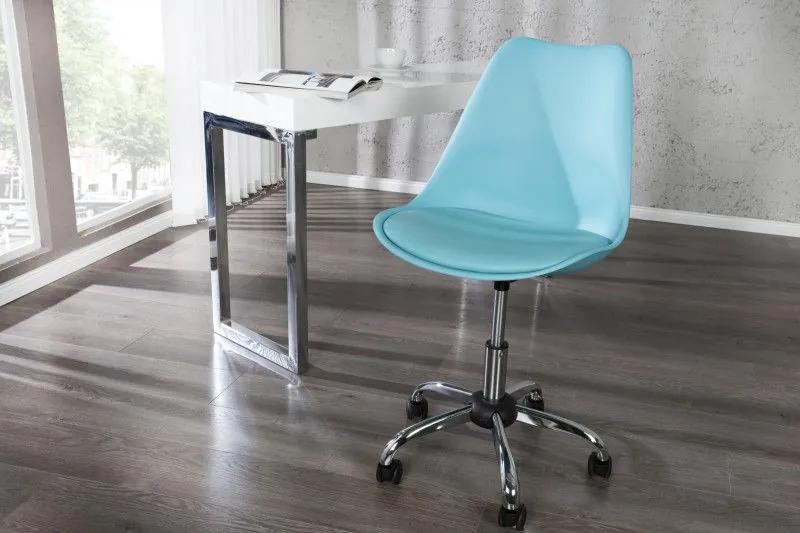 Deflee kancelářská židle SCANDINAVIA BLUE KZ38221syntetická kůže, plast, kovový rám  50 cm x 80 cm-90 cm x 55 cm