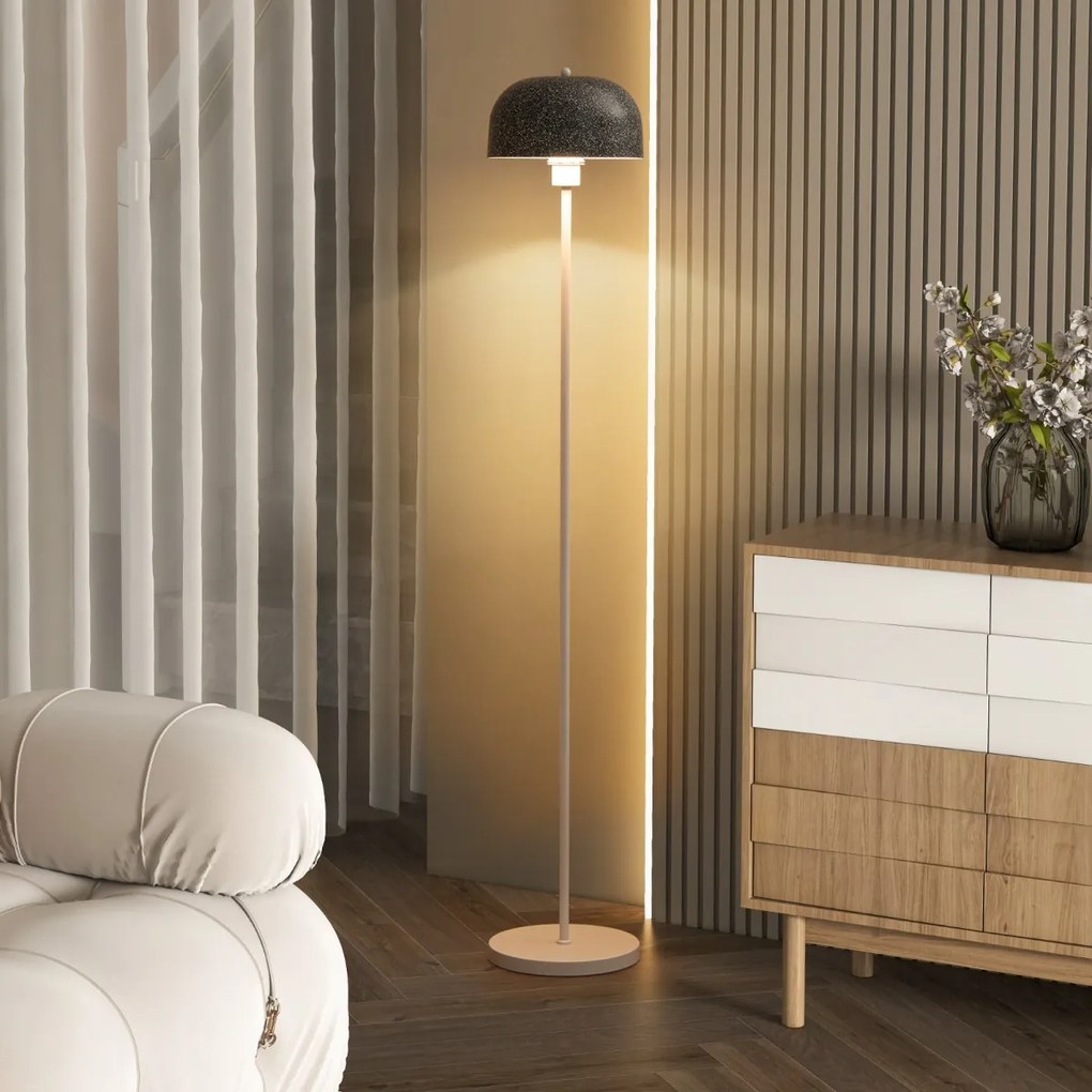 Costway Stojací lampa 146 cm s nožním spínačem a paticí E 27 a stínidlem lampy