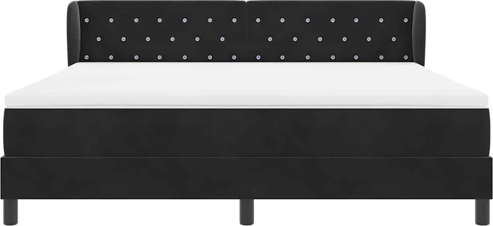 Postel s boxspringem s čelo Černá 180 x 200 cm samet 3340348