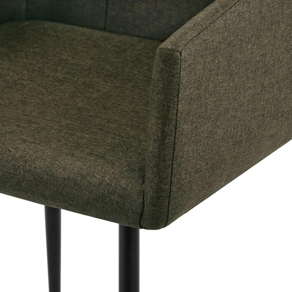vidaXL Jídelní židle s područkami 2 ks textil [281848] Barva: Hnědá