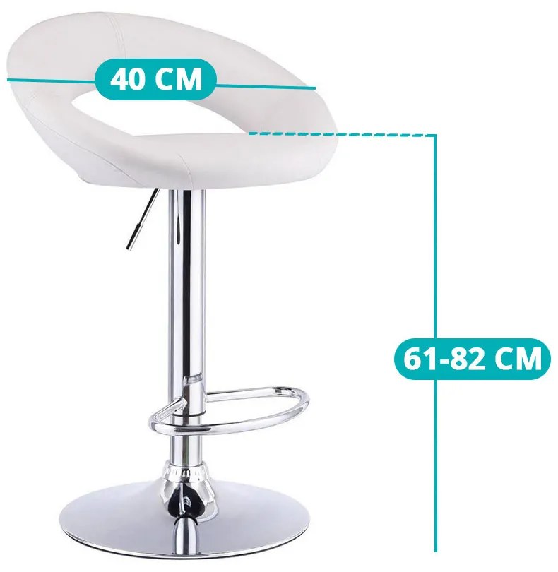 2 ks barových židlí s barvou na výběr - bílá