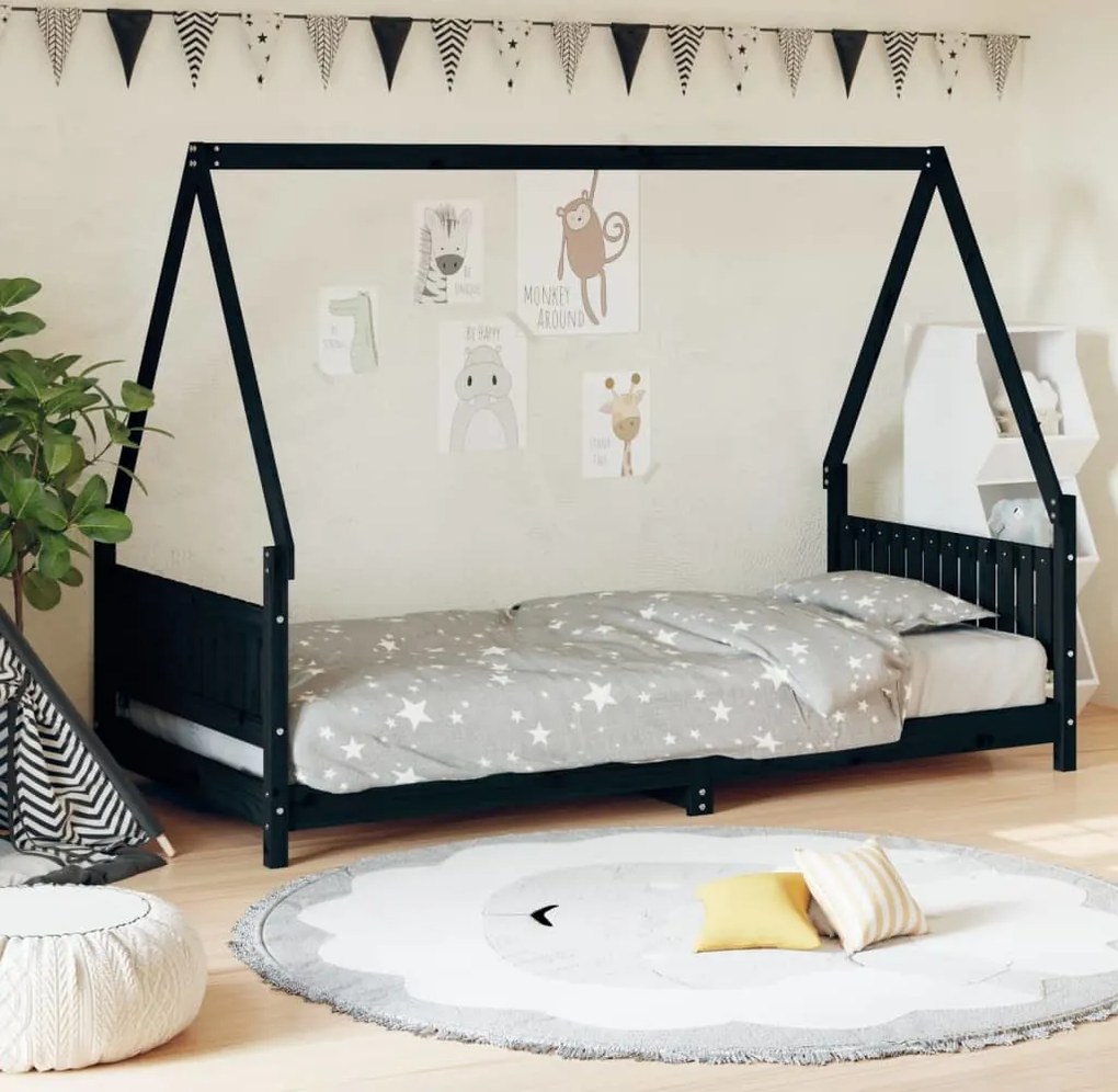 vidaXL Dětská postel 90 x 190 cm masivní borové dřevo [834509] Barva: Bílá