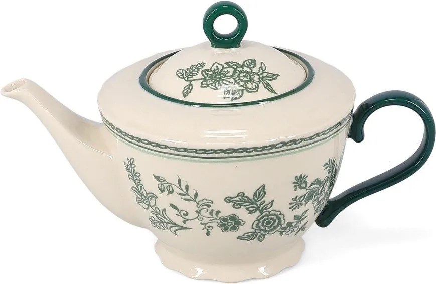 Zelená/slonovinová porcelánová konvice na čaj 920 ml Cyril – S|P Collection