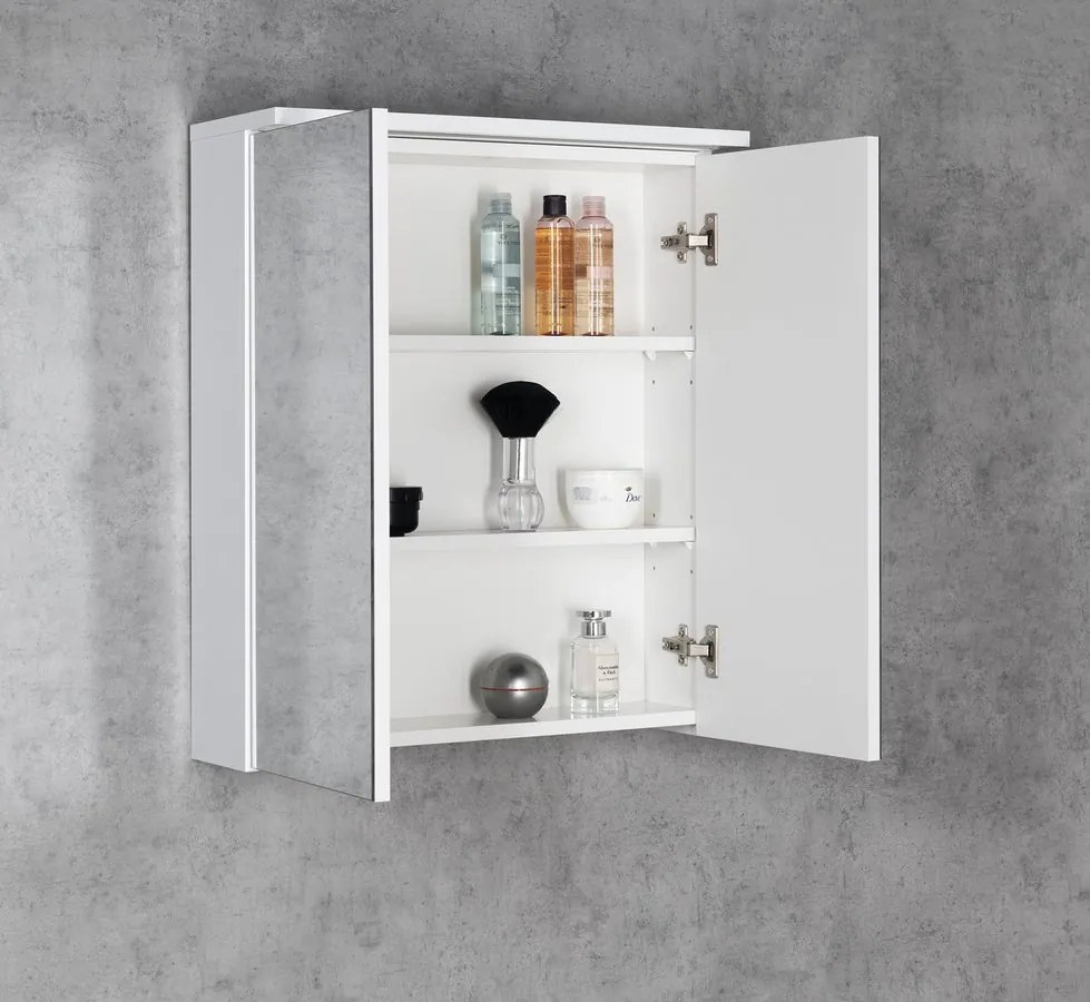 Aqualine Aqualine, KAWA STRIP Galerka s LED osvětlením 60x70x22cm, bílá, WGL60S