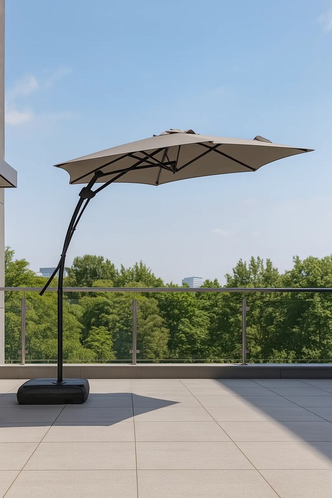 Zahradní slunečník Houseland Zylo 300 cm světle šedý