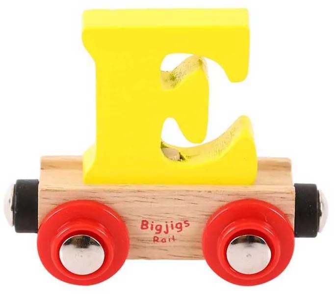 Bigjigs Rail Vagónek dřevěné vláčkodráhy - Písmeno E
