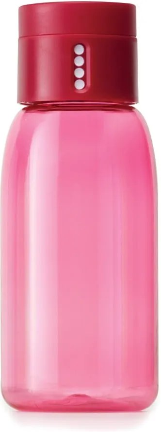 Růžová lahev s počítadlem Joseph Joseph Dot, 400 ml