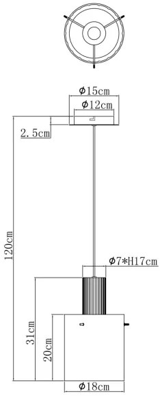Globo 15904HA - Lustr na lanku TULIVAR 1xE27/40W/230V pr. 18 cm hnědá