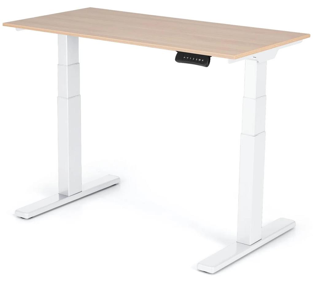 Výškově nastavitelný stůl Liftor 3segmentové nohy premium bílé,   deska 1180 x 600 x 18 mm dub sorano
