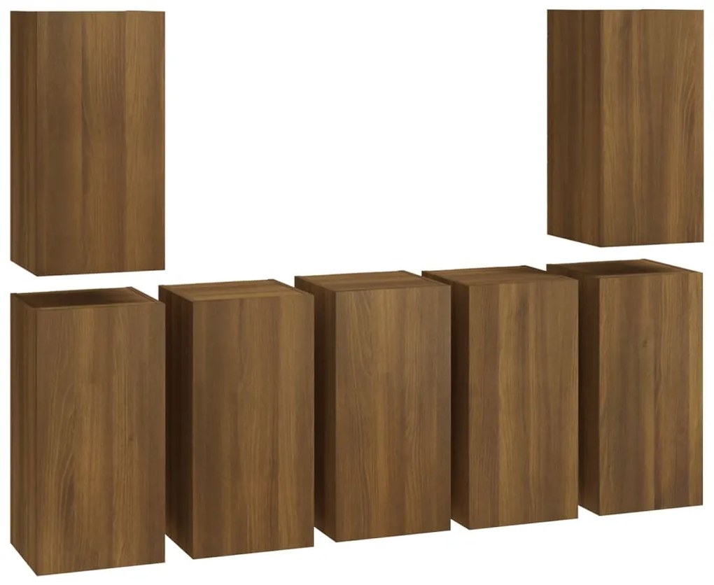 vidaXL TV skříňky 7 ks hnědý dub 30,5 x 30 x 60 cm kompozitní dřevo